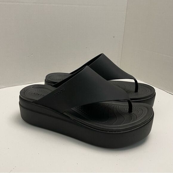 CROCS | Shoes | Crocs Sandals Brooklyn Platform Flip Flop Wedge Comfort ...